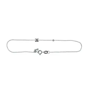 GENEVIEVE COLLECTION 18k White Gold Initial Diamond Bracelet - Silver