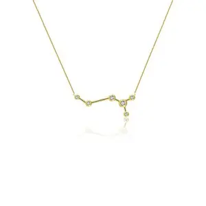 GENEVIEVE COLLECTION 18k Yellow & Diamond Scorpio Zodiac Constellation Necklace - Gold