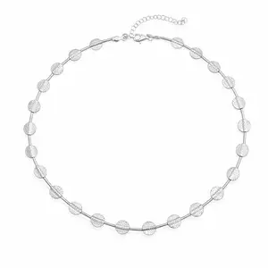 THE PHEIA Textured Disc Necklace - Silver