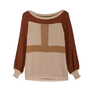 Dolores Promesas Jia Color Block Sweater - Brown