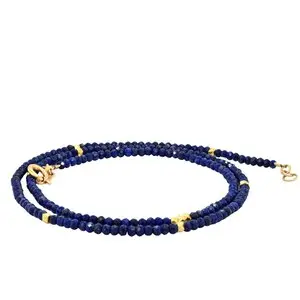 LORI KAPLAN DESIGN Gold / Blue Triple Wrap Lapis Bracelet Or Necklace