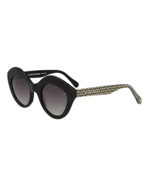 Dolores Promesas Cat Eye Trend Glasses With Leaf Print - Black