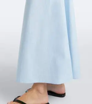 Velvet By Graham & Spencer Romilly Cotton-blend Maxi Dress - Blue