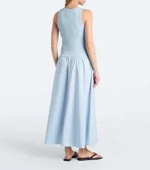 Velvet By Graham & Spencer Romilly Cotton-blend Maxi Dress - Blue