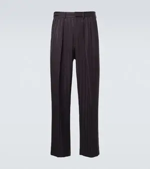 TOM FORD Striped Jacquard Straight Pants - Grey