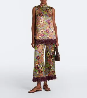 ALEMAIS Joanna Floral Fringed Top - Multicoloured