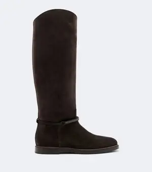 Brunello Cucinelli Monili Suede Knee-high Boots