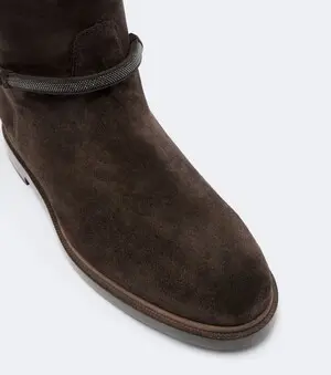 Brunello Cucinelli Monili Suede Knee-high Boots