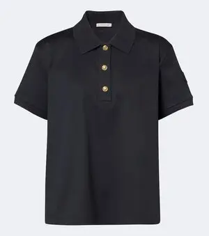 Moncler Cotton Jersey Polo Shirt - Black