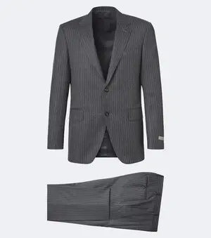 Canali Chalk Stripe Wool Suit - Grey