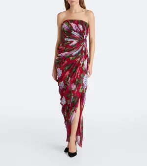 Carolina Herrera Floral Silk Chiffon Bustier Gown - Multicoloured