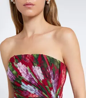 Carolina Herrera Floral Silk Chiffon Bustier Gown - Multicoloured