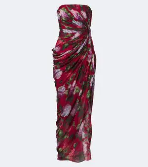 Carolina Herrera Floral Silk Chiffon Bustier Dress - Multicoloured