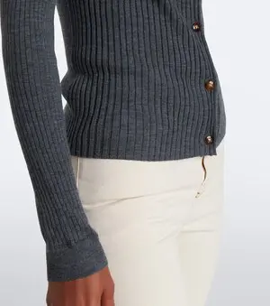Burberry Ekd Ribbed-knit Cashmere Cardigan