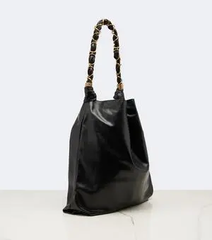 Saint Laurent Amalia Leather Shoulder Bag - Black