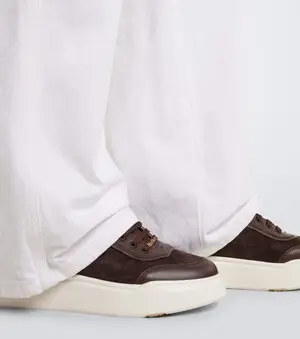 Max Mara Suede And Leather Platform Sneakers