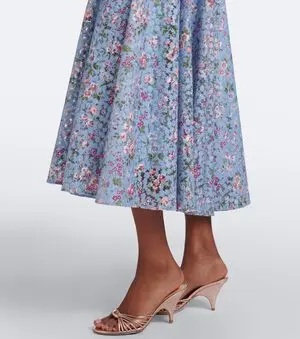 MARKARIAN Embroidered Floral Bustier Cocktail Dress