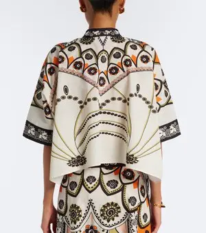 La DoubleJ Printed Cropped Cotton Shirt