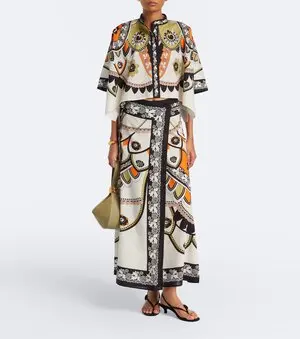 La DoubleJ Printed Cropped Cotton Shirt
