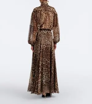 Dolce & Gabbana Leopard-print Silk Chiffon Maxi Skirt