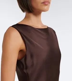 Max Mara Open-back Satin Maxi Dress