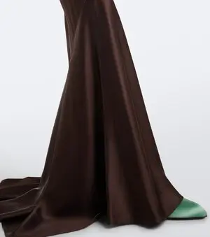 Max Mara Open-back Satin Maxi Dress