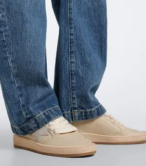 GOLDEN GOOSE Ball Star Suede-trimmed Leather Sneakers
