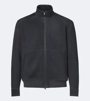 Canali Suede Bomber Jacket - Blue