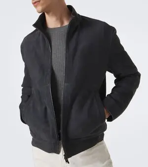 Canali Suede Bomber Jacket