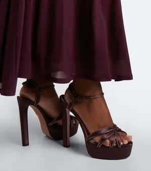 AQUAZZURA Soulmate Crystal Satin Platform Sandals