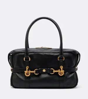 Burberry Medium Leather Shoulder Bag - Black