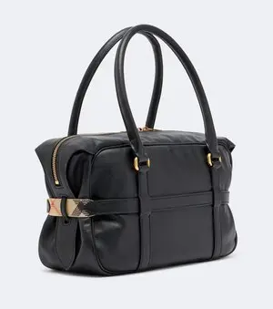 Burberry Medium Leather Shoulder Bag - Black