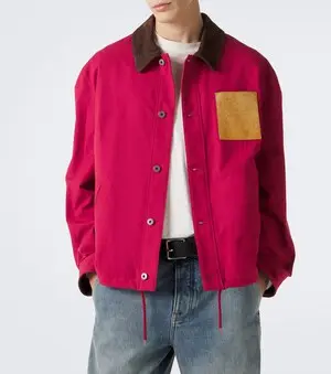 Loewe Suede-trimmed Cotton Canvas Jacket