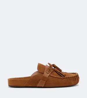 Isabel Marant Étoile Malvin Suede Mules With Leather Trims - Brown