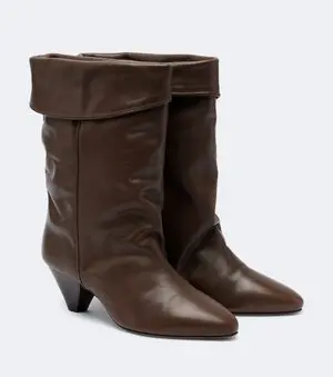 Isabel Marant Étoile Dalby Leather Ankle Boots - Brown