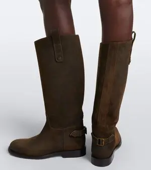 Burberry Cavalier Suede Knee-high Boots - Brown