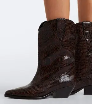 Isabel Marant Étoile Duerto Snake-effect Leather Cowboy Boots
