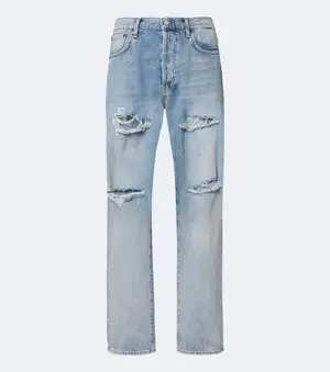 Acne Studios 1996 Distressed Straight Jeans - Blue
