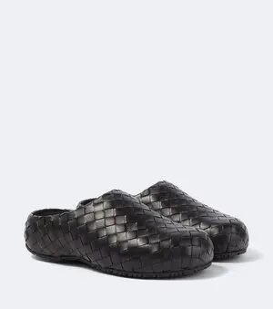 Bottega Veneta Klog Intrecciato Leather Mules - Black