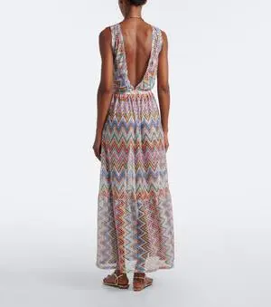 Missoni Zigzag Tiered Tulle Beach Dress