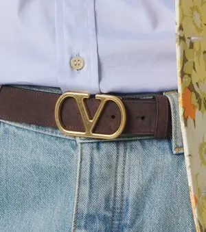 Valentino Garavani Vlogo Suede Belt