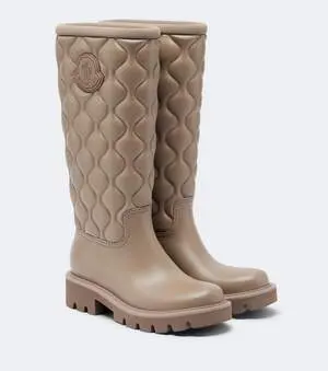 Moncler Kickstream Quilted Rain Boots - Beige