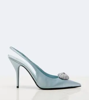 Valentino Garavani Cour Royal Satin Slingback Pumps
