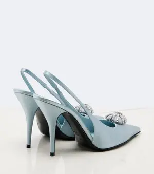 Valentino Garavani Cour Royal Satin Slingback Pumps