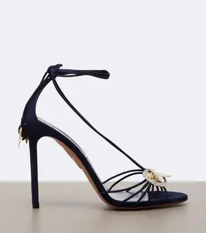 AQUAZZURA Night Stars Embellished Suede Sandals