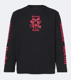 Simone Rocha Printed Cotton Jersey T-shirt - Black