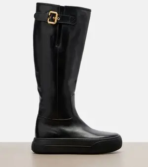Chloé Delia Leather Knee-high Boots