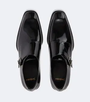 Saint Laurent Connor Leather Monk Strap Shoes