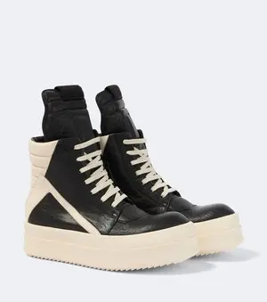 Rick Owens Geobasket Leather High-top Platform Sneakers