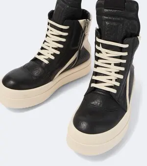 Rick Owens Geobasket Leather High-top Platform Sneakers